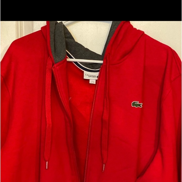 Lacoste | Jackets & Coats | Lacoste Red Hoodie Jacket | Poshmark